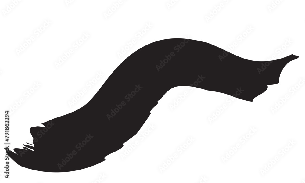 Decorative brush shape. Brush lines .Vector black paint brush spot ...