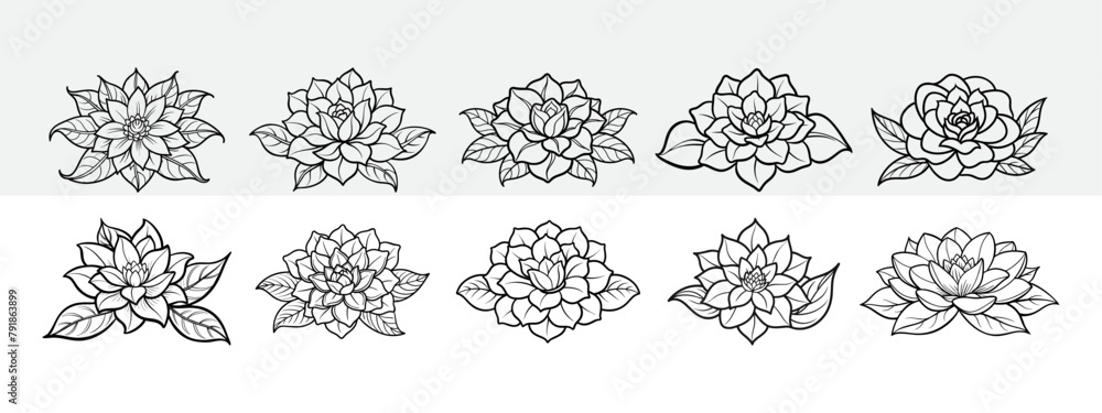 decorative hand drawn simple coloring flower page, Flower Coloring Page ...