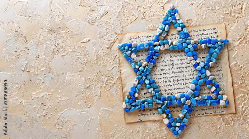 Collage Art: Passover Blue Star, Pesach celebration, Jewish Holiday ...