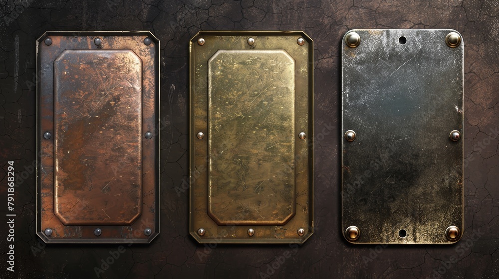 With rivets, steel metal tag plate in a rectangular, square, hexagonal ...