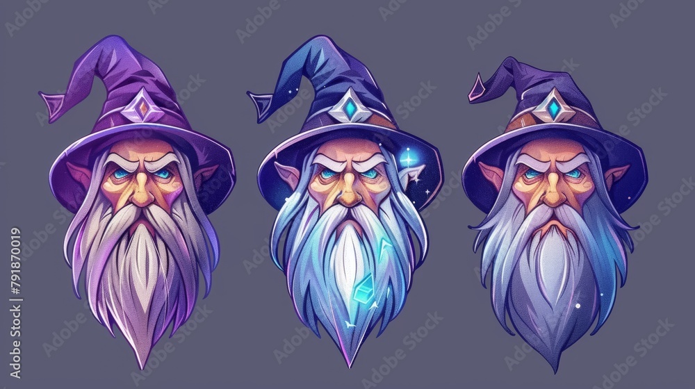 An old wizard portrait - aging process of the sorcerer's face. Portrait ...