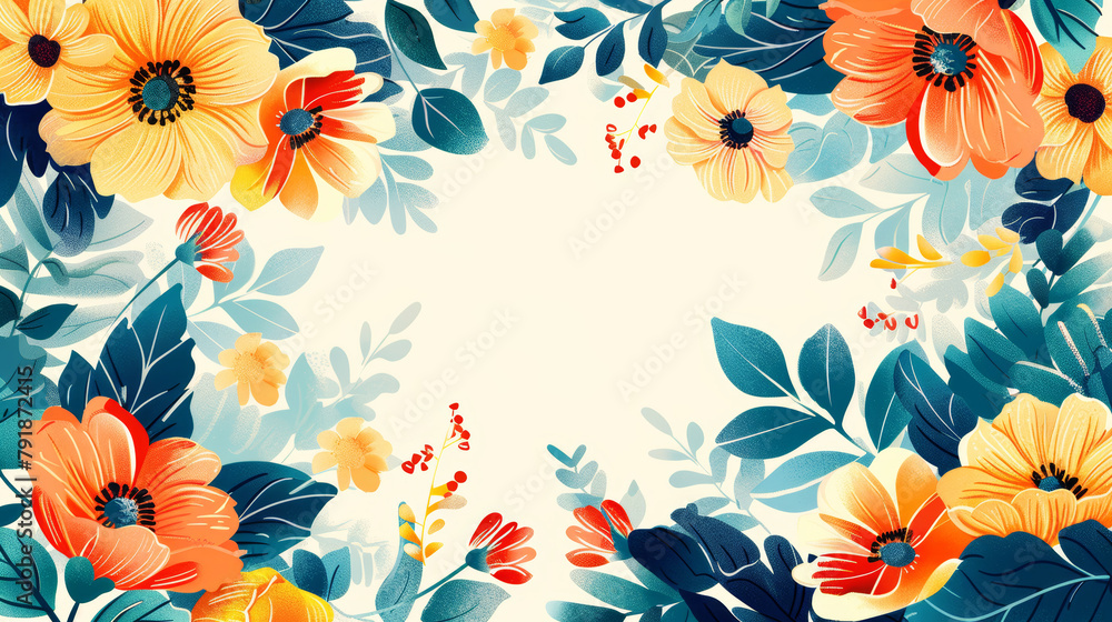 Elegant floral border for Mother's Day celebration, featuring vibrant ...