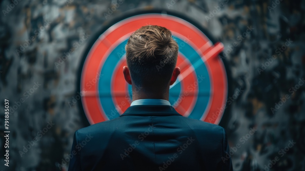 set goals for work. dart aiming at the target center business. goal ...