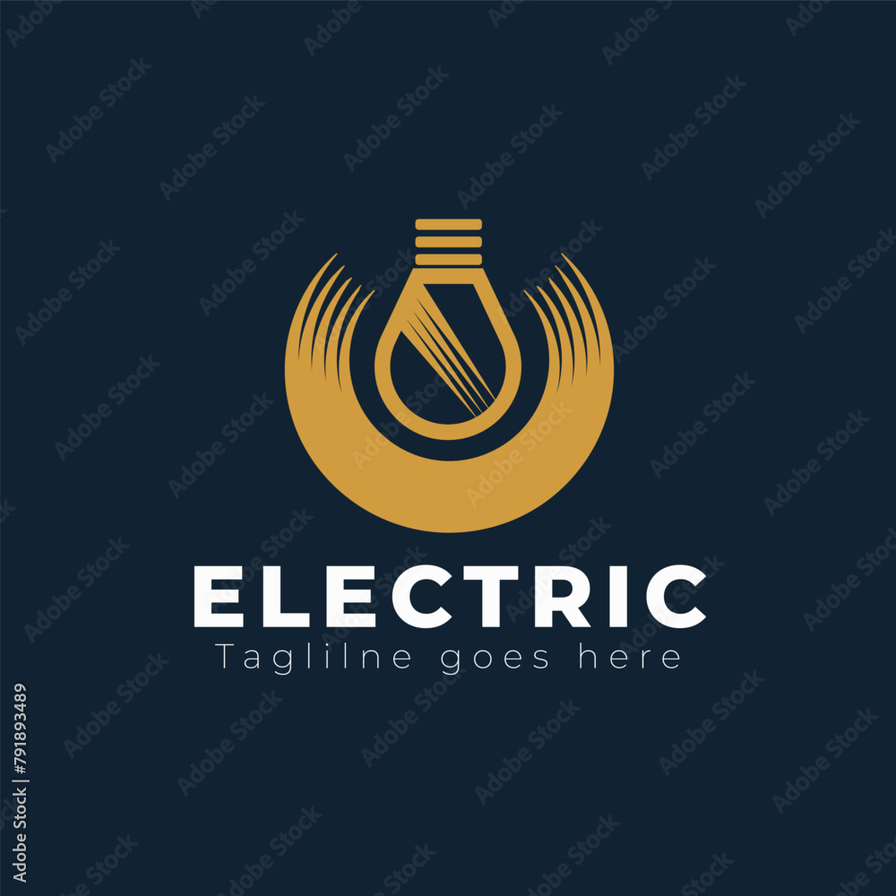 Electric logo design with lightning bolt element, perfect for tech ...