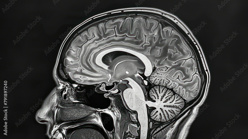 Human brain in a ct scan created with Generative AI Stock Illustration ...