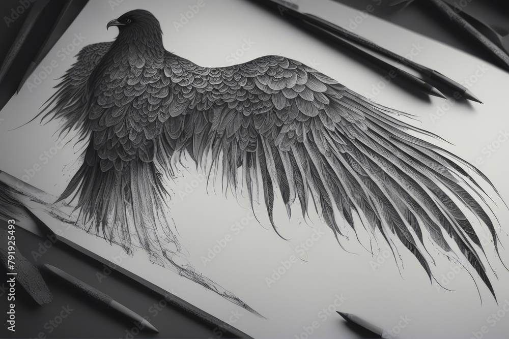 Foto de 'made drawing ash phoenix bird fire rebirth new wing death life ...