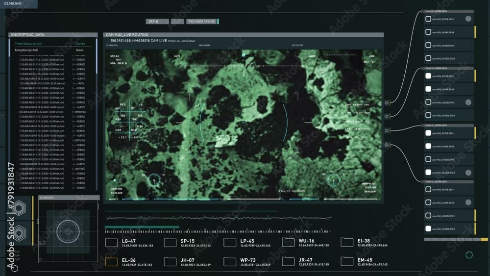 Surveillance camera is showing the combat at night. Night vision ...
