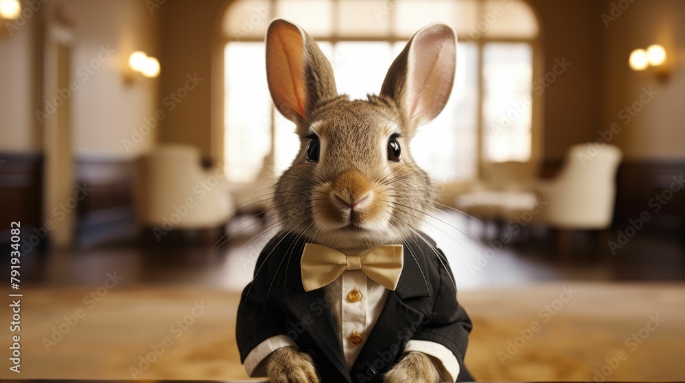 Imagine a dapper rabbit in a velvet smoking jacket, complete with a ...