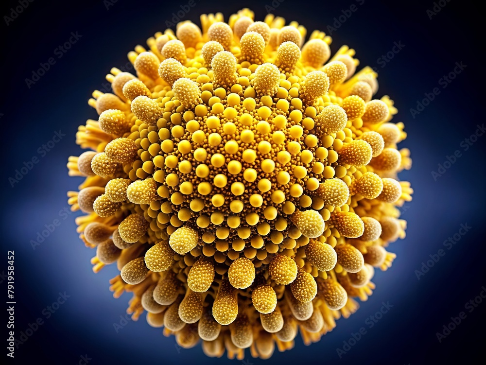 detailed image of pollen grains floating in the air, symbolizing the ...