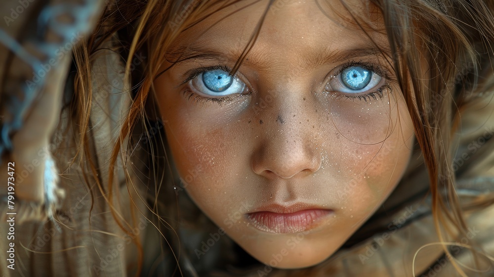 Heartbreaking Portrait of a Neglected Girl Facing Poverty Generative AI ...