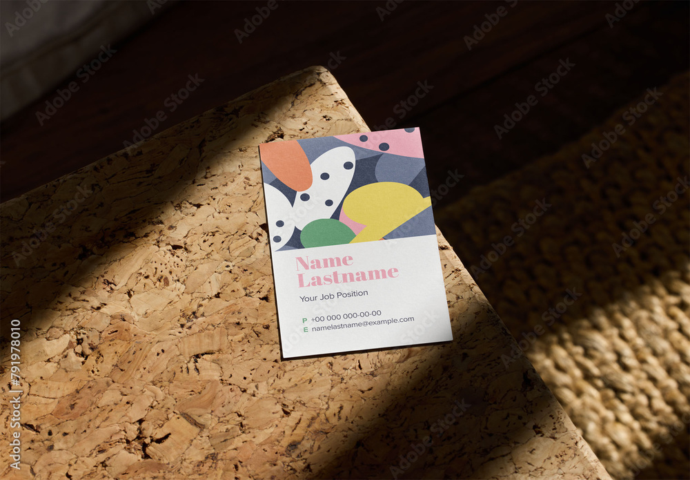 Mockup of customizable vertical European business card Stock Template ...