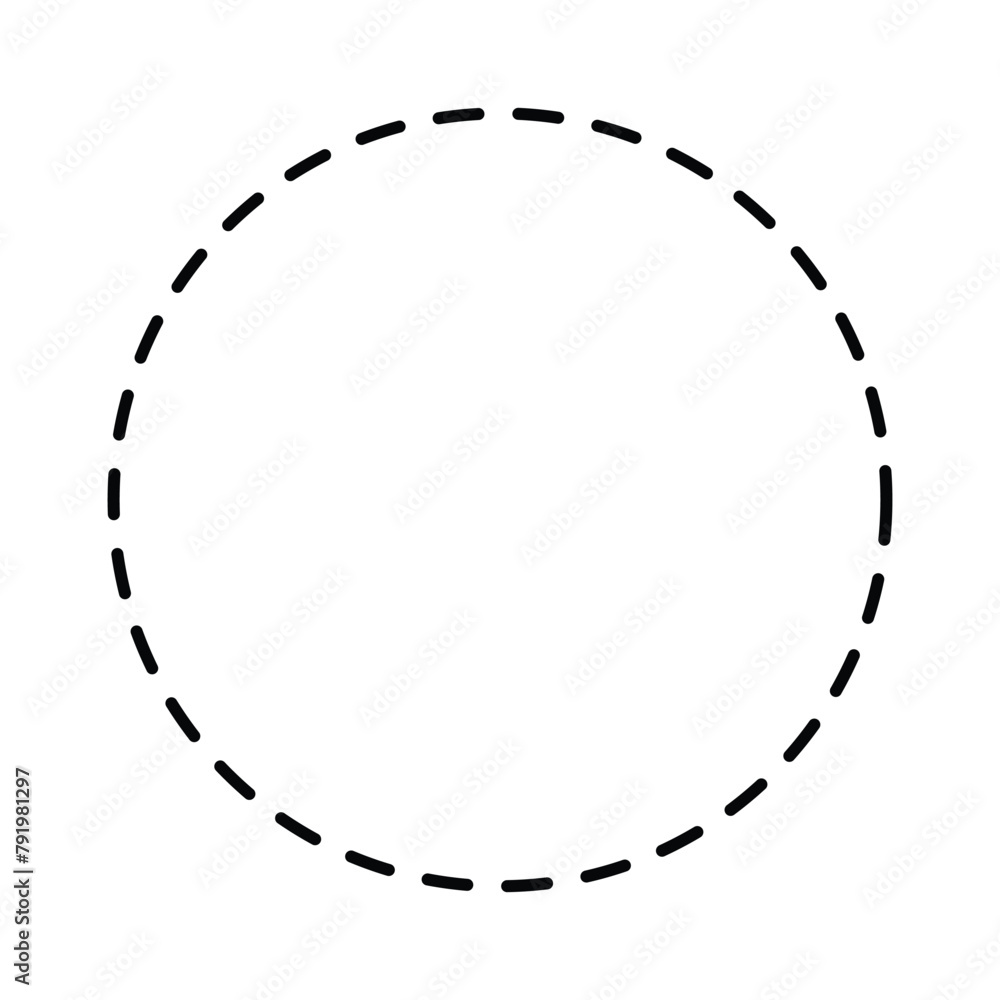 Vector dashed circle flat icon. Flat illustration iconic design of ...