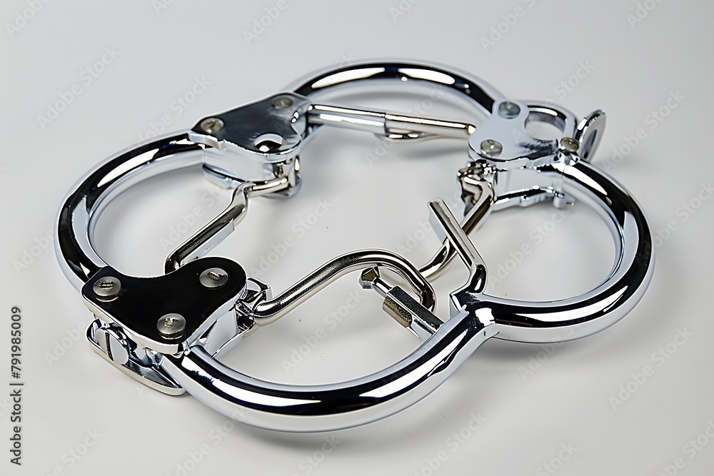 Chrome handcuffs used in law enforcement. . Stock Illustration | Adobe ...