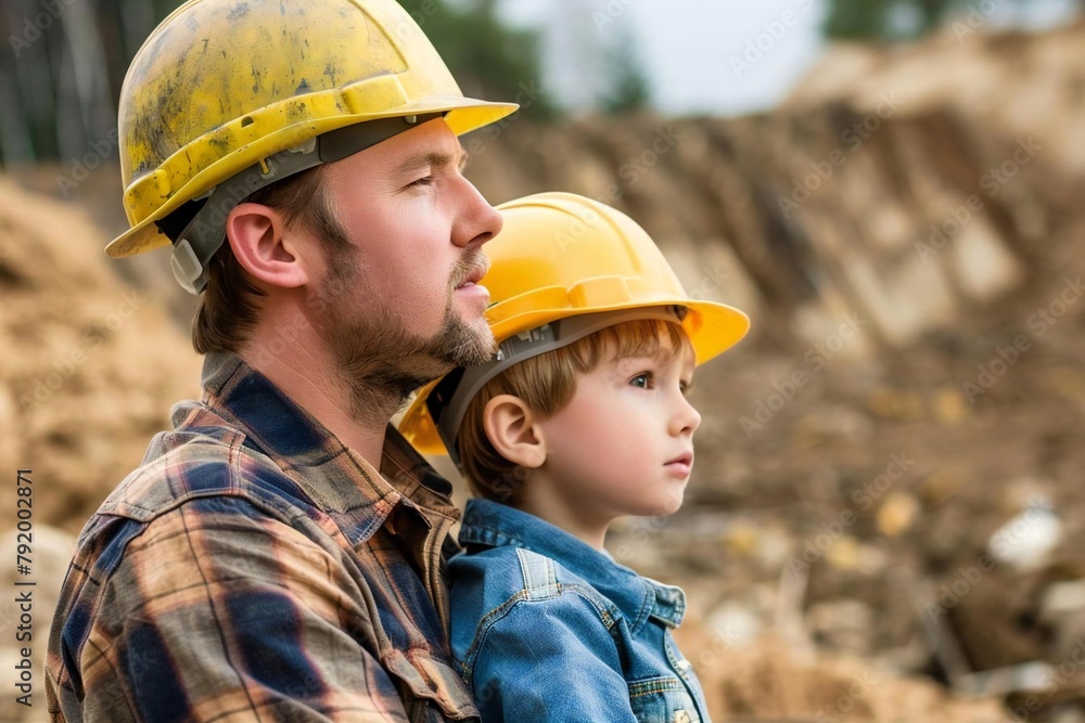 Father and Son Builders at Work: Construction Site Youth Safety ...