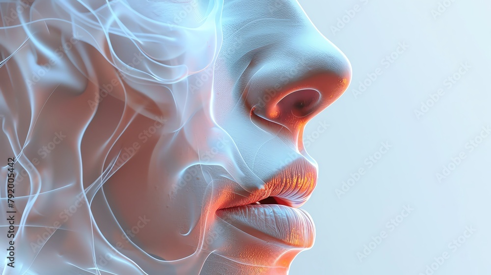 A 3D animation sequence of a rhinoplasty procedure, detailing each step ...