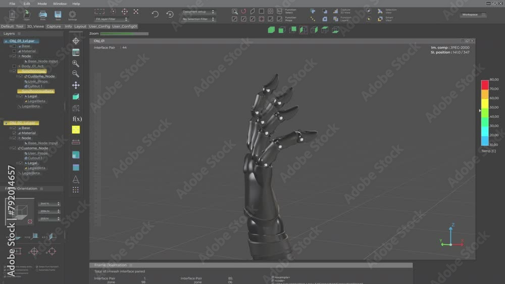 High tech engineering system creating the 3d projection of a robotic ...