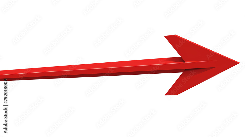2D red arrow graphic isolated on white background, transparent Stock ...