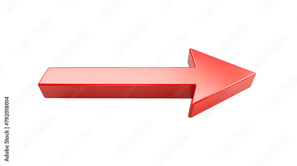 2D red arrow graphic isolated on white background, transparent Stock ...