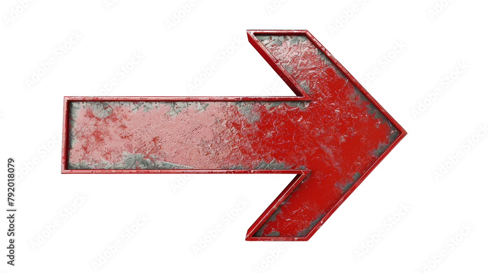 2D red arrow graphic isolated on white background, transparent Stock ...