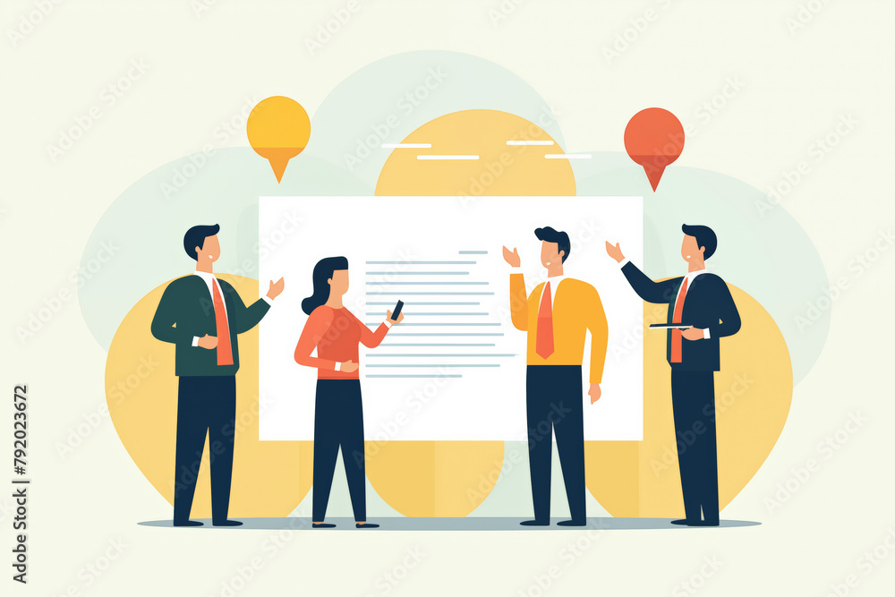 Business graphic vector modern style illustration of business people ...