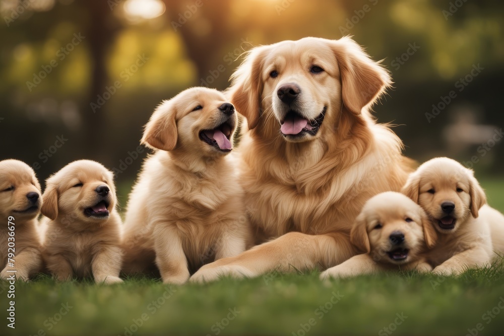 'golden happy feeding dog puppies retriever puppy cute pet adorable ...