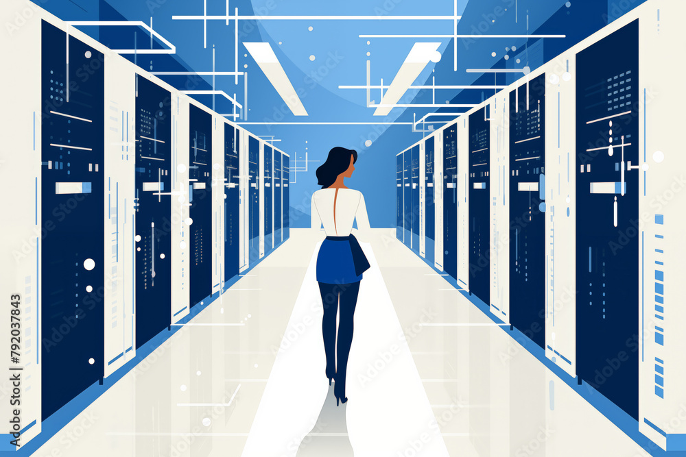 Business graphic vector modern style illustration of business people in ...