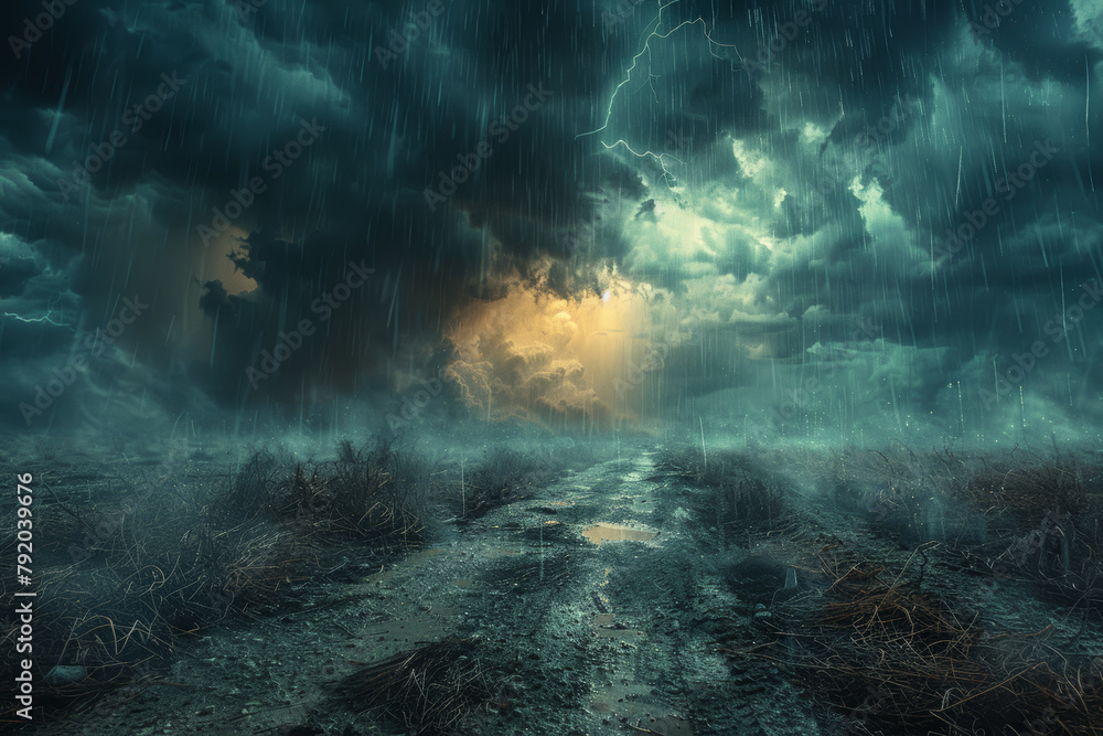 The confrontation of a thunderstorm and a drought-stricken land ...