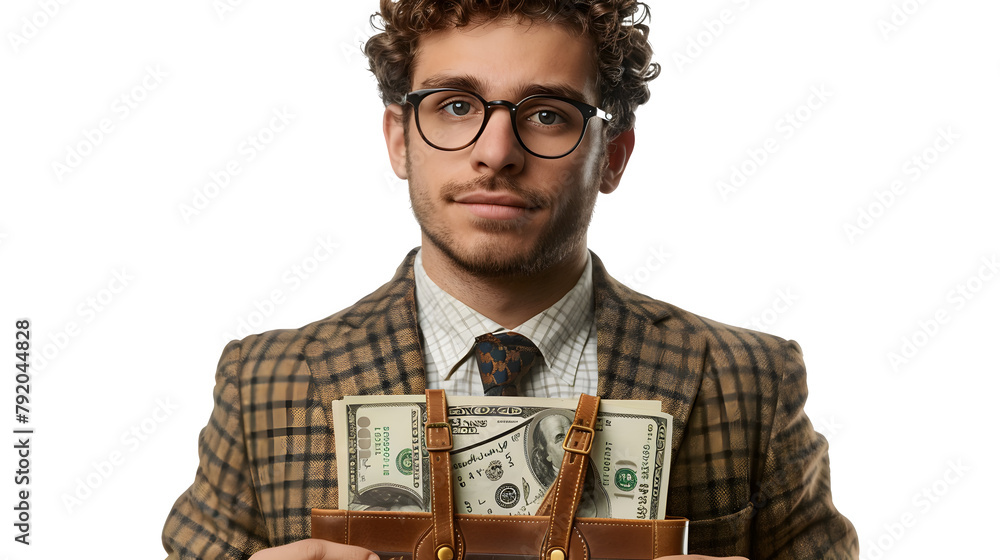 Rich accountant isolated on a transparent background, PNG, Ai Stock ...