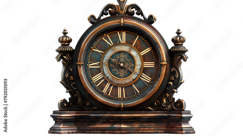 Vintage clock isolated on a transparent background, PNG, Ai Stock Photo ...