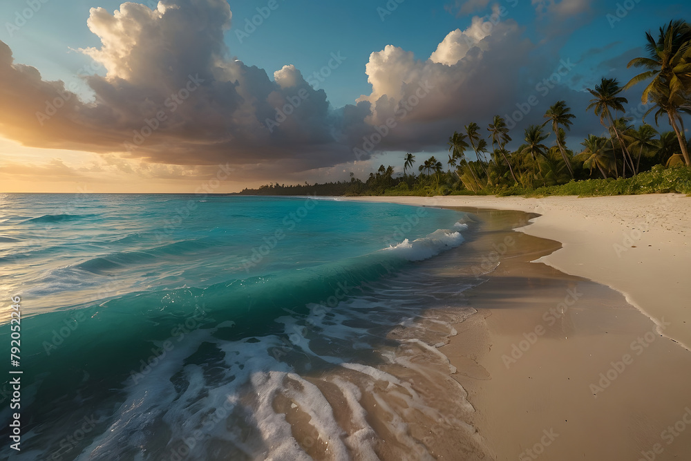 A stunningly realistic beach scene in 4K Ultra HD, with crystal clear ...