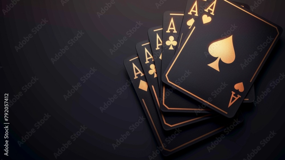Luxurious dark ace cards with golden design - Stunning design of ace ...