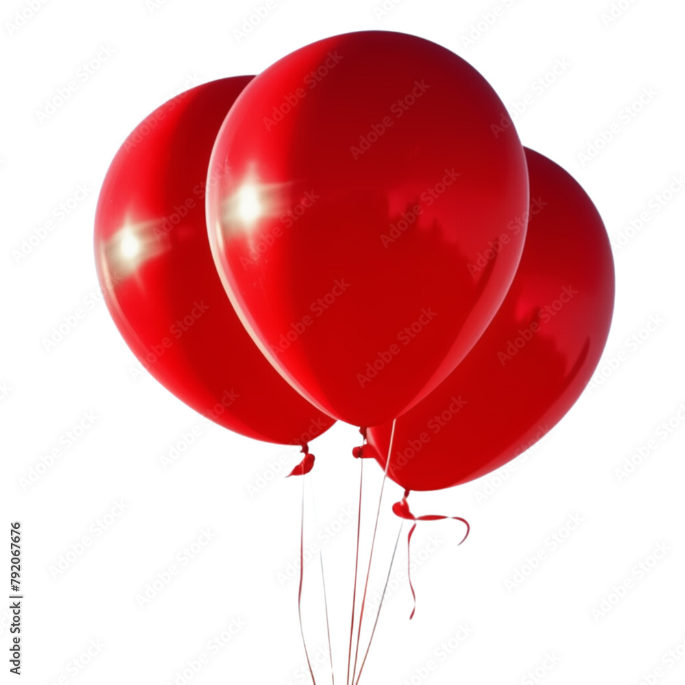 red shiny balloons transparent background, png Stock Photo | Adobe Stock