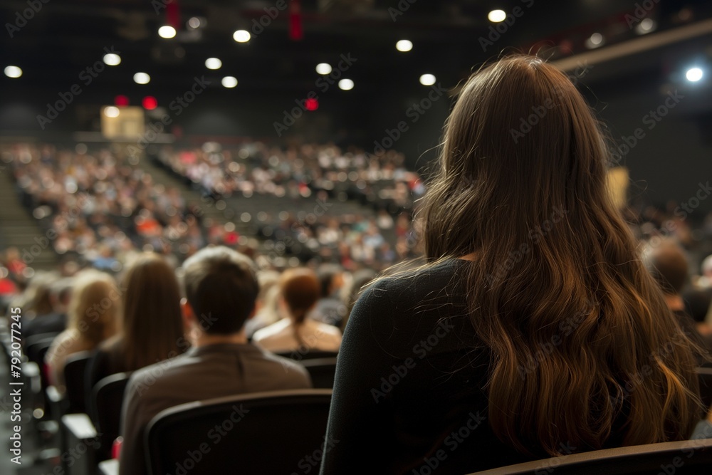 Student Audience at Graduation Ceremony back view, back view of ...