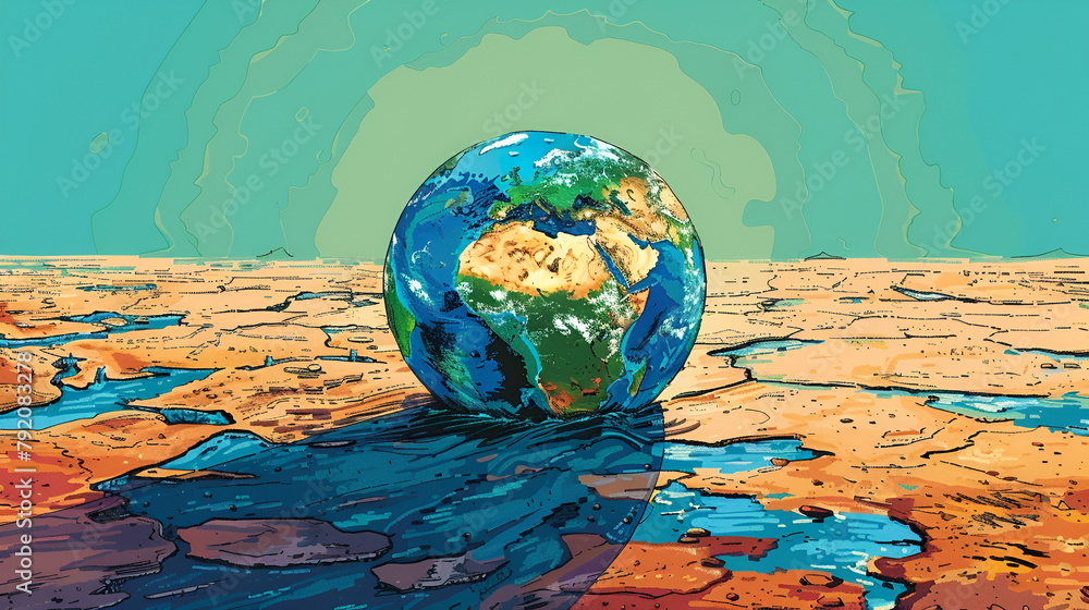 planeta tierra seco por el cambio climatico por el desperdicio de agua ...