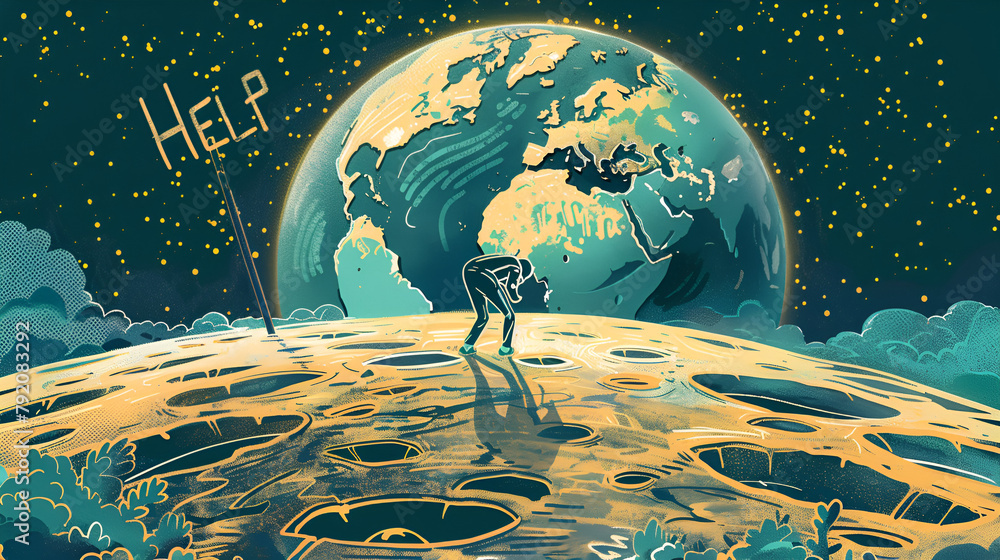 preocupación por la sequía en el planeta tierra planeta seco quedándose ...