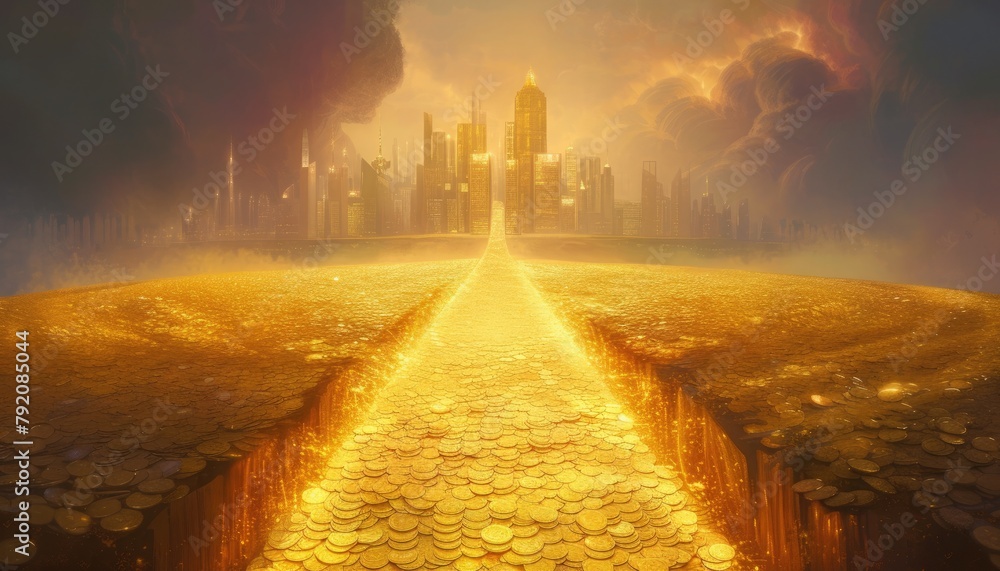 Golden path to achievement 🌟🛤️ Navigate toward success with ...