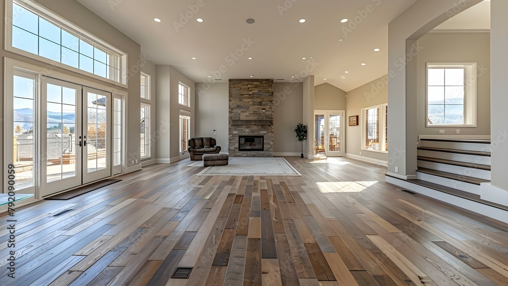 Before and after home interior transformation with new hardwood floors ...