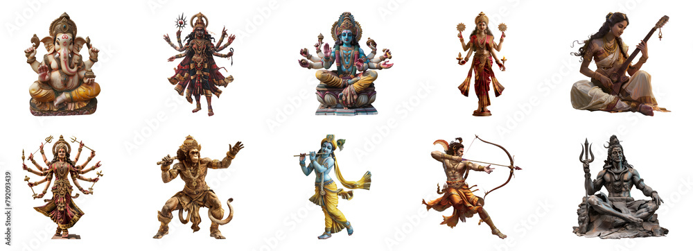 Hindu Gods And Goddesses Statues Three Hindu Gods (article)
