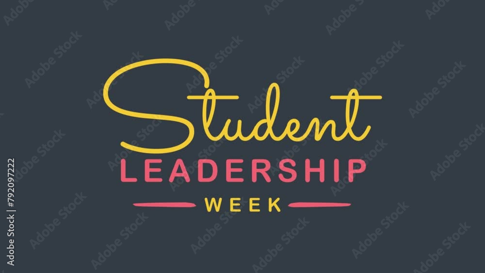 National Student Leadership Week Text Animation. Great for National ...