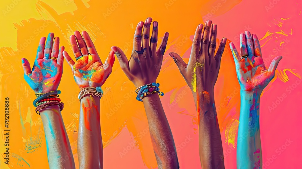 banner background National High Five Day theme, and wide copy space ...