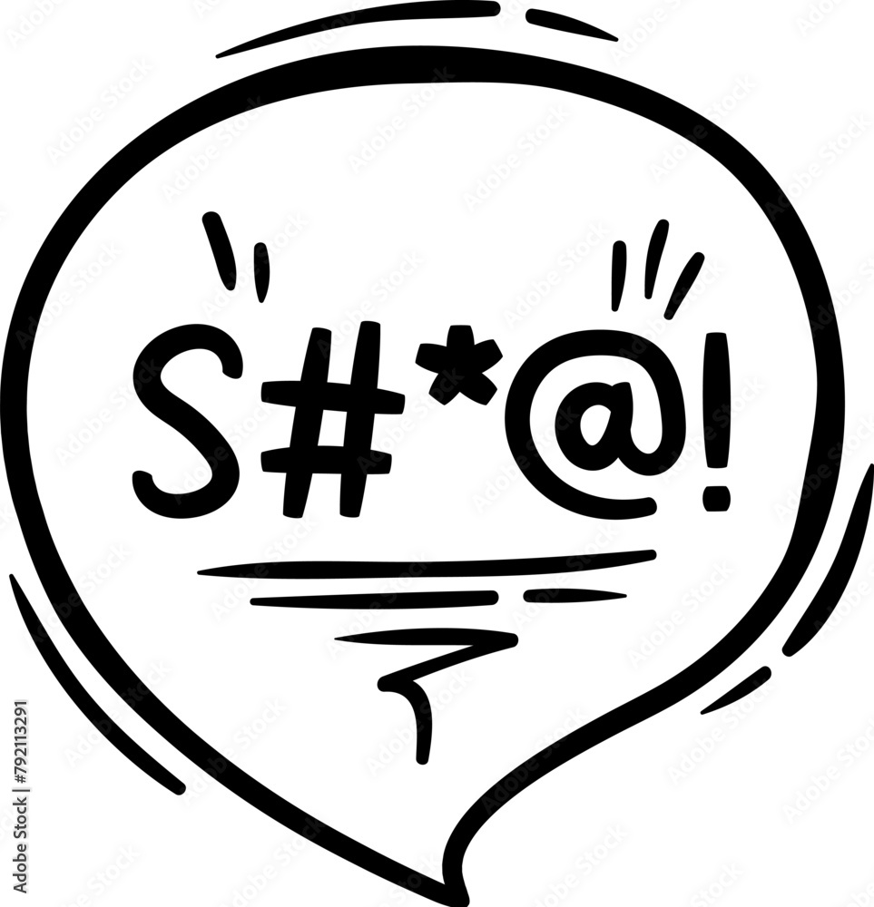 Comic swear speech bubble with bad curse for angry word talk, cartoon ...
