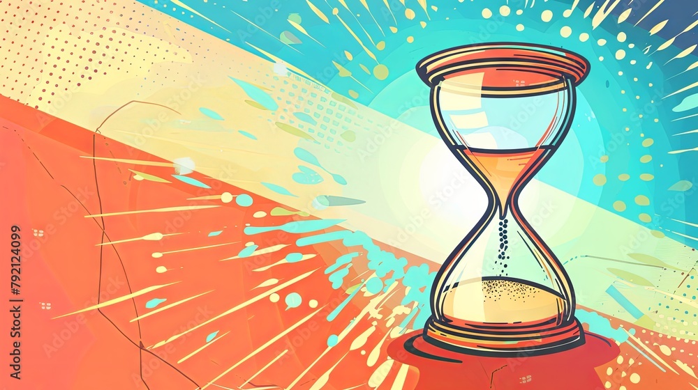 Cartoon hourglass time concept drawing painting art wallpaper ...