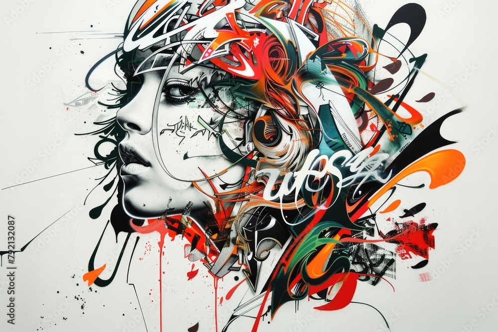 Graffiti, vibrant expression of urban culture, showcasing the ...