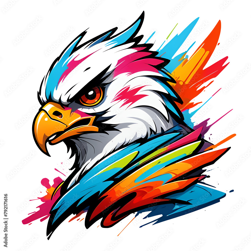 Graffiti abstract falcon angry logo modern art for t-shirt Stock ...