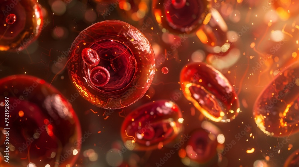 In this image several platelets can be seen undergoing a transformation ...