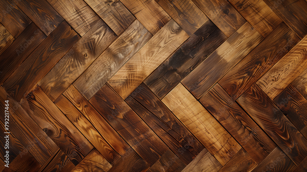 A wooden floor with a checkered pattern. The floor is made of wood and ...