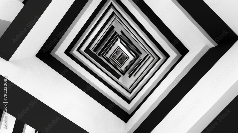 3D optical illusion of interconnected corridors in a recursive loop ...