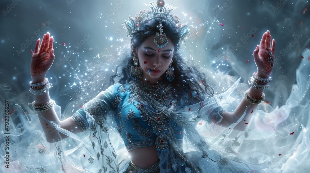 goddess Kali Ma performing the dance of creation, preservation and ...