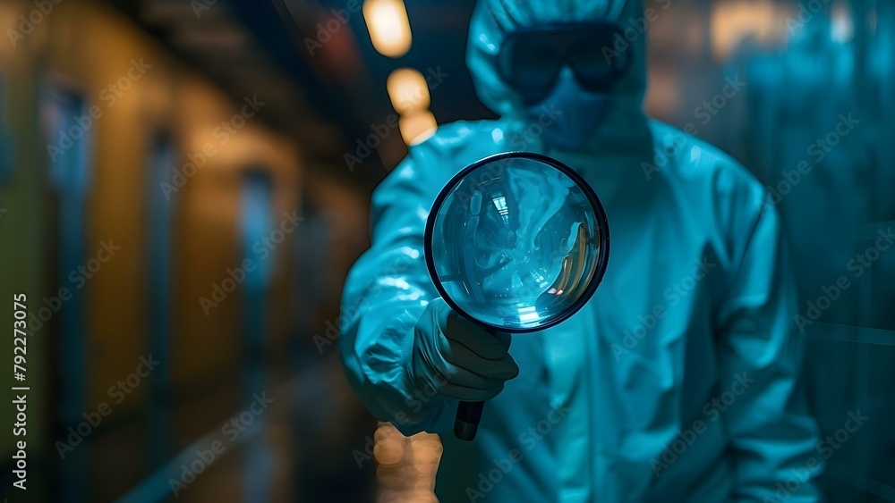 Investigating a Murder Crime Scene. Concept Forensics Analysis, Suspect Interrogation, Evidence ...