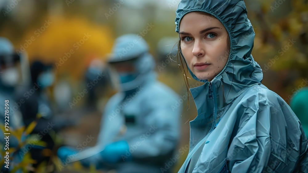 ภาพประกอบสต็อก Investigation of a Crime Scene by a CSI Team. Concept ...